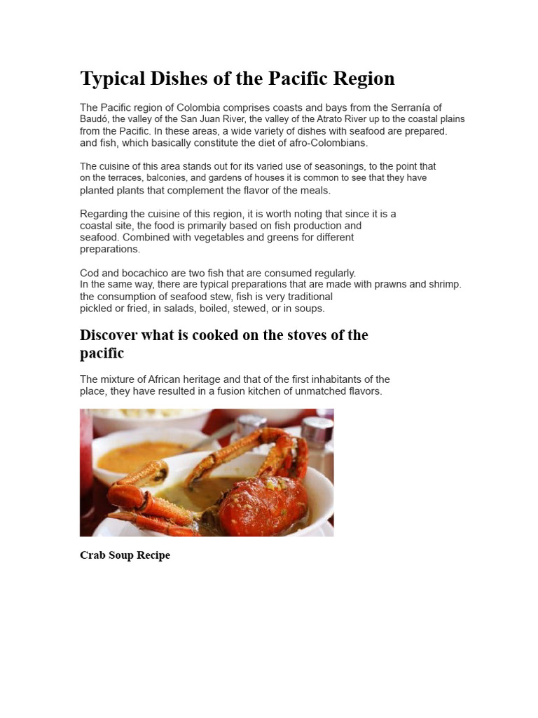 Typical Dishes of The Pacific Region | PDF | Cuisine | Soup
