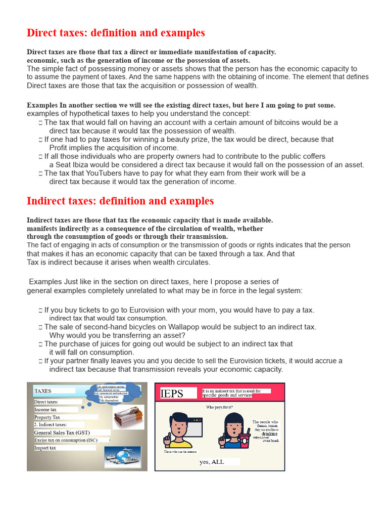 Direct and Indirect Taxes | PDF | Taxes | Income