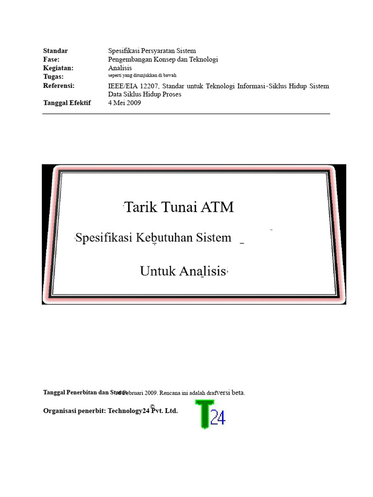 SRS Dari ATM | PDF