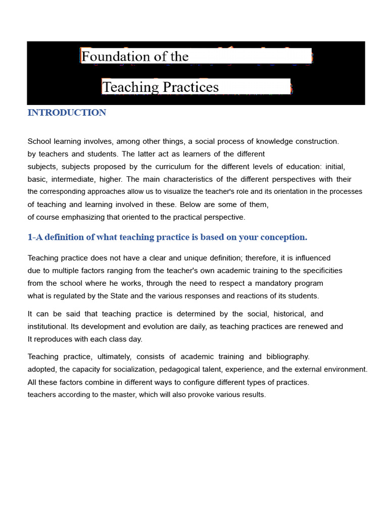 Task 1 Teaching Practice 1 | PDF | Teachers | Learning