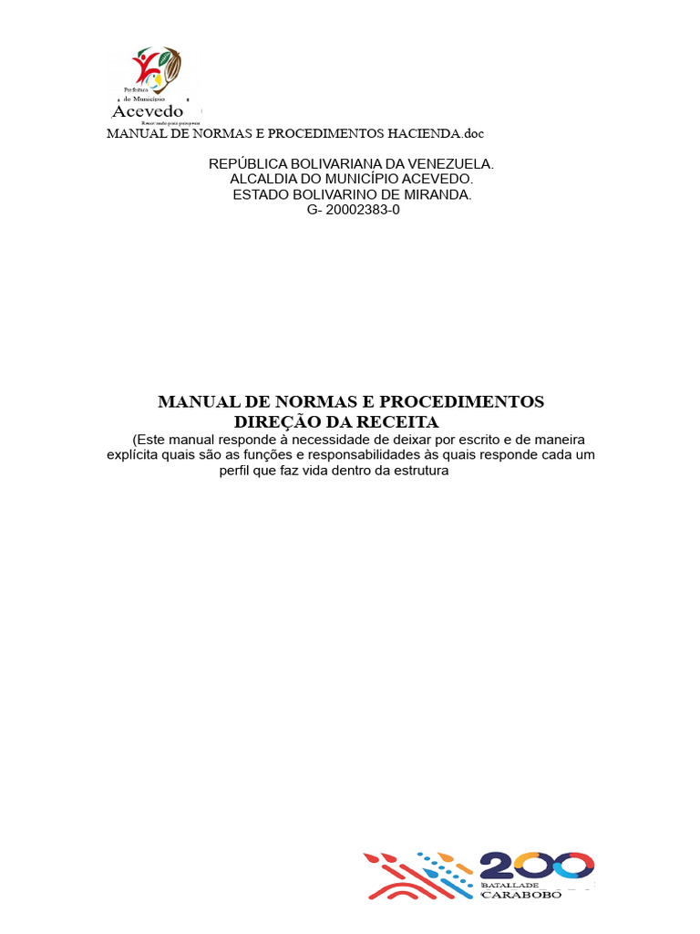 Normas e Procedimentos da Fazenda Municipal | PDF | Impostos ...