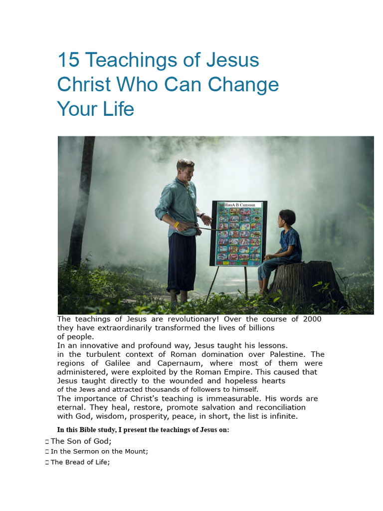 15 Teachings of Jesus Christ That Can Change Your Life | PDF | Jesus ...