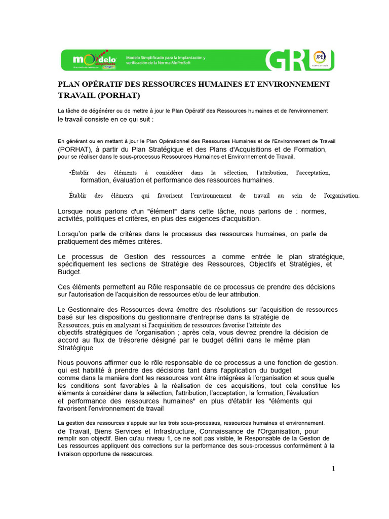 Modèle de Plan Opérationnel RH | PDF | Gestion des ressources humaines ...