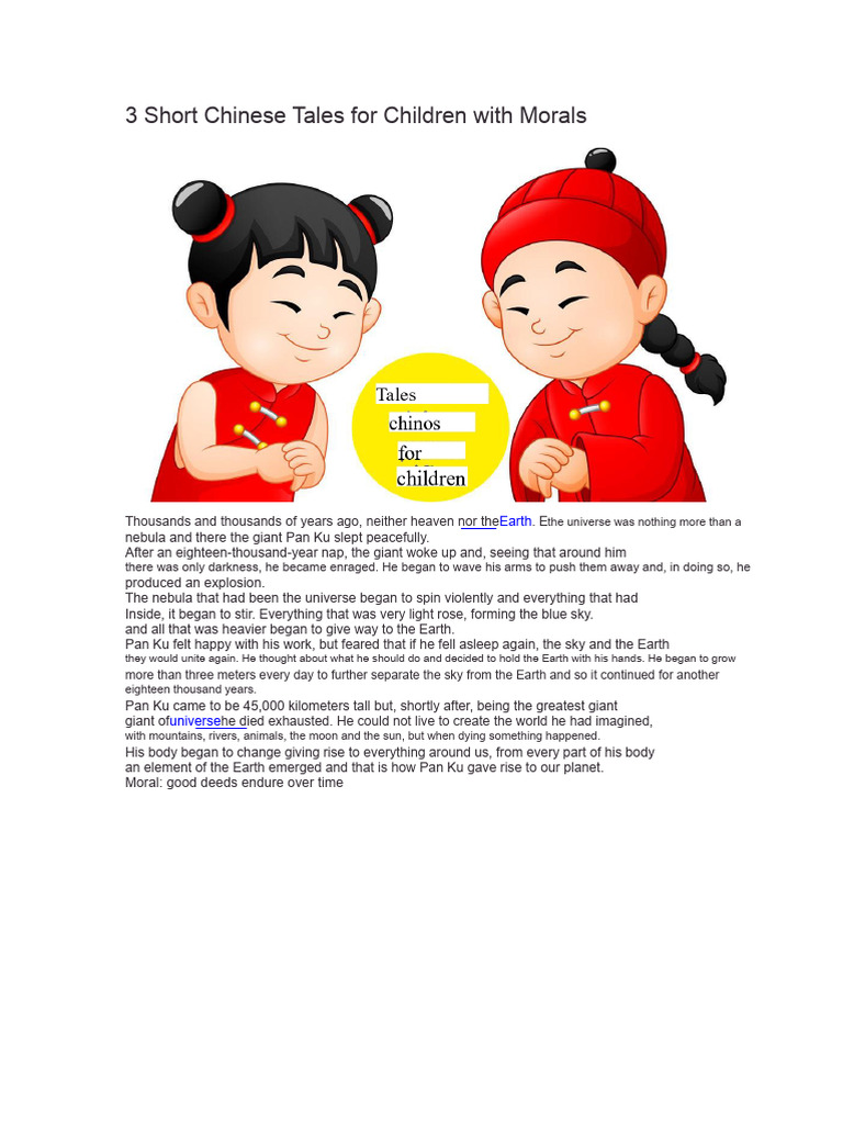 Chinese Tales for Kids with Morals | PDF