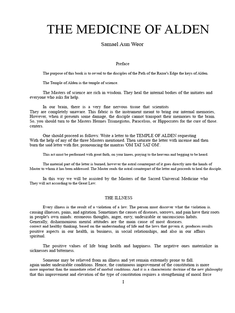 A MEDICINE OF ALDEN - Complete | PDF | Karma | Thought