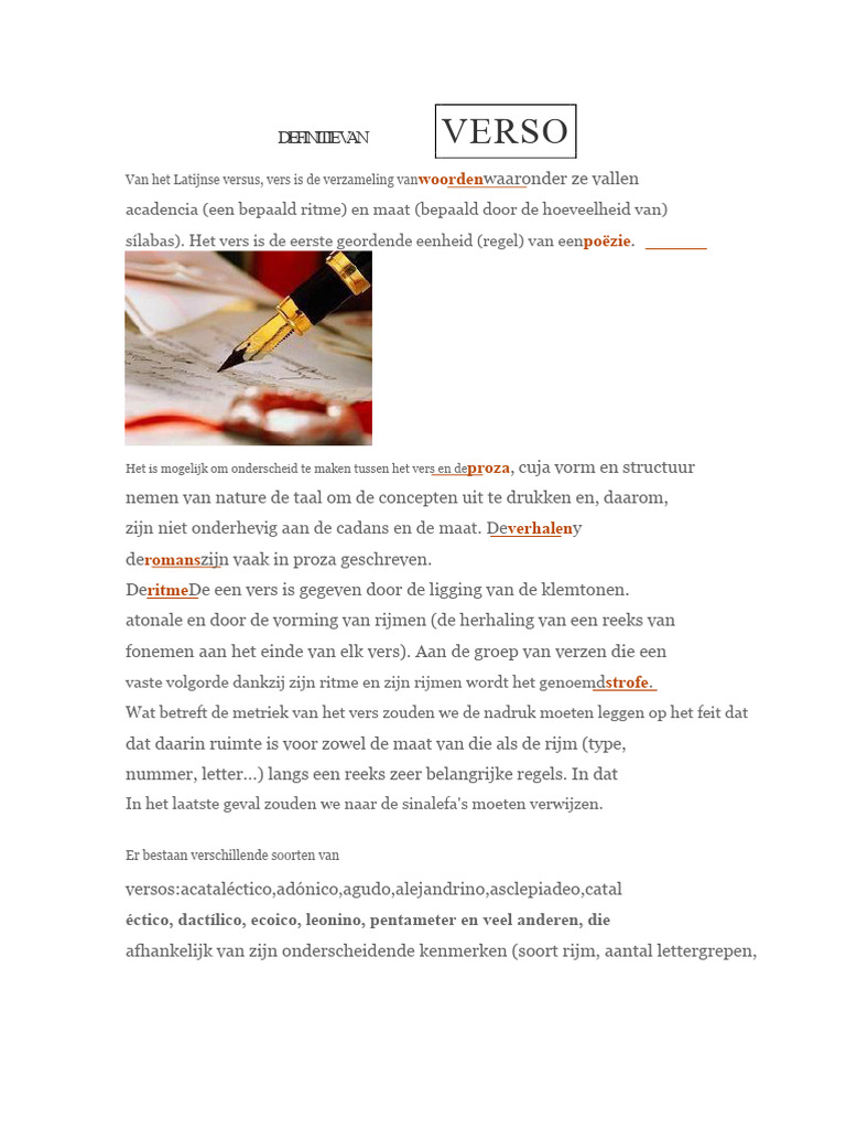 Definitie Van Vers en Proza | PDF