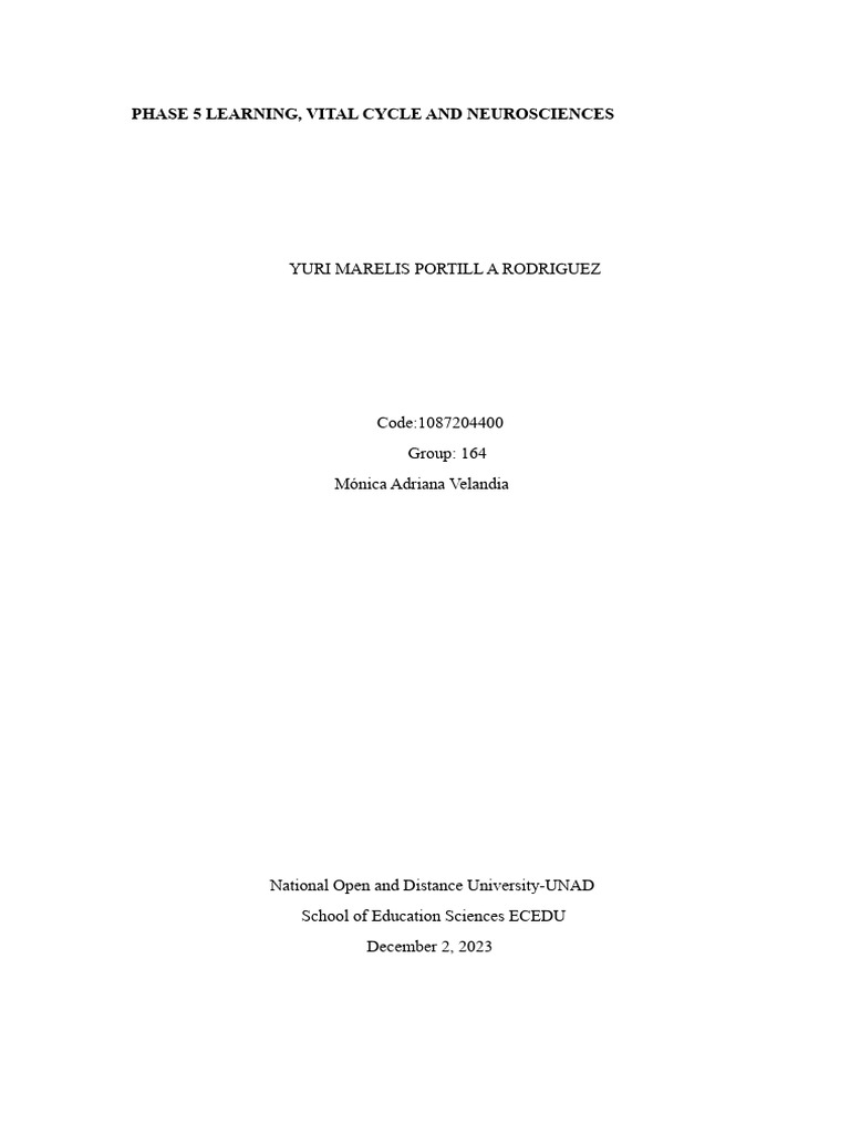 PHASE 5 LEARNING Cycle, Vital and Neurosciences | PDF | Stress (Biology ...