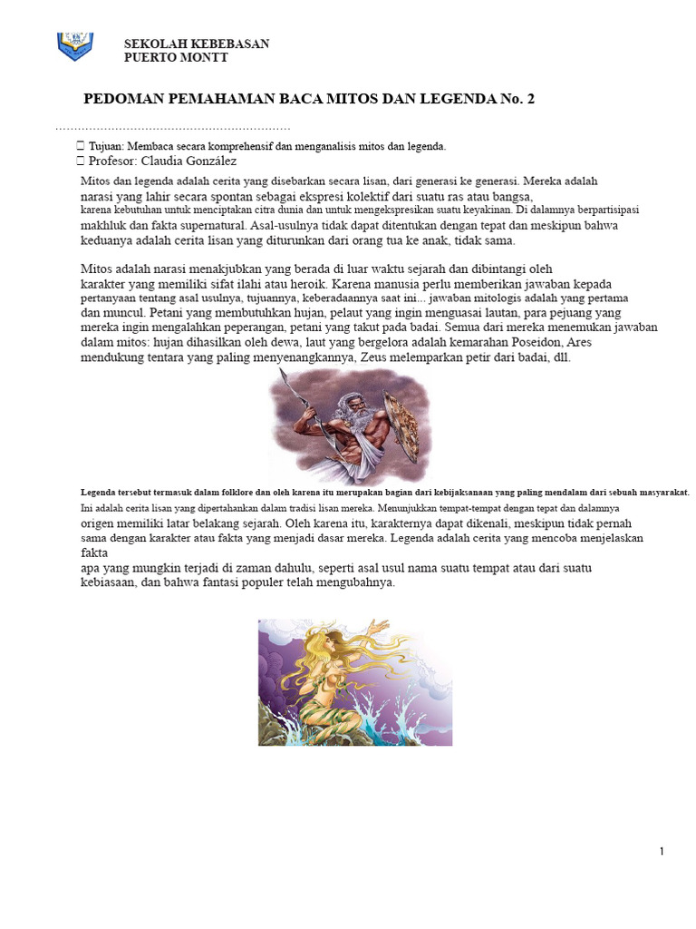 Mitos dan Legenda: Panduan Pemahaman | PDF