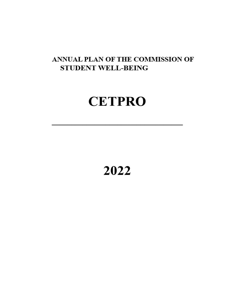STUDENT WELL-BEING PLAN - Model - CETPRO 2022 | PDF | Attitude ...
