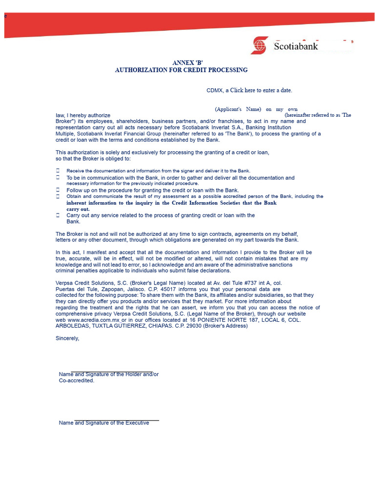 Request For Signature Scotiabank | PDF | Credit | Finance & Money Management