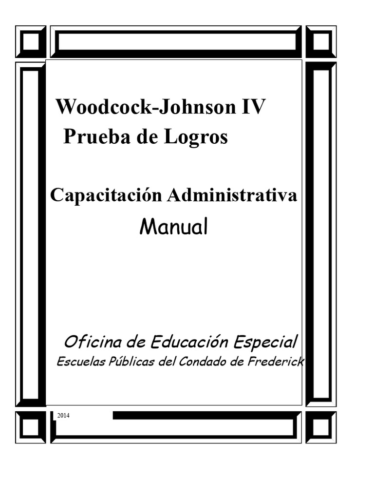 Manual de Pruebas Woodcock-Johnson IV | PDF