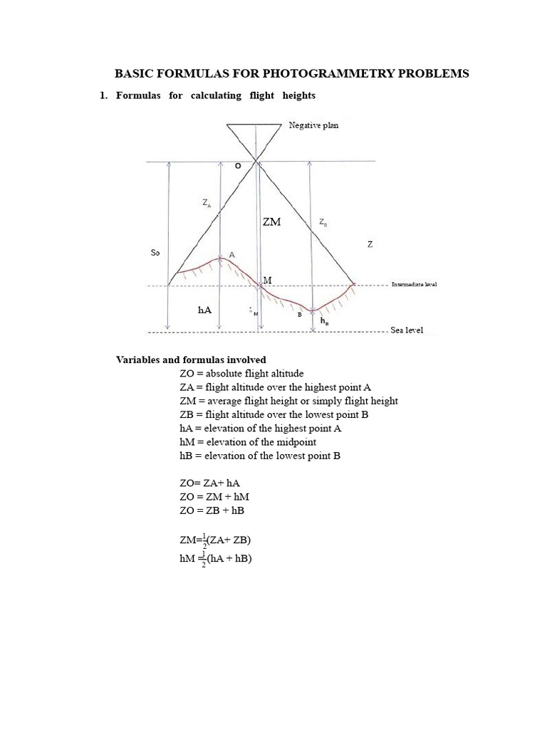 Photogrammetry Formulas | PDF | Aerial Photography