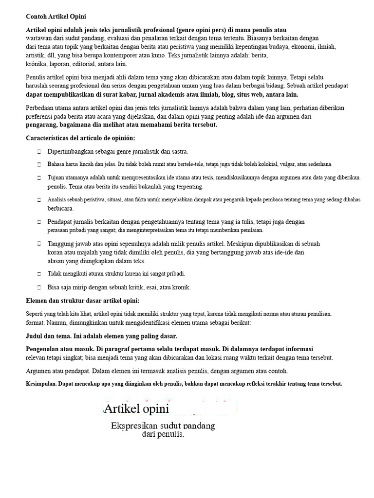 Contoh Artikel Opini | PDF