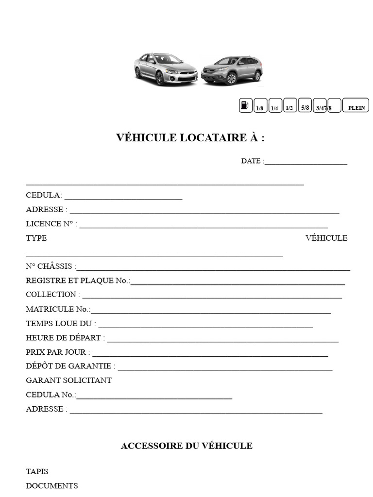 Contrat de location de véhicule détaillé | PDF | Véhicules