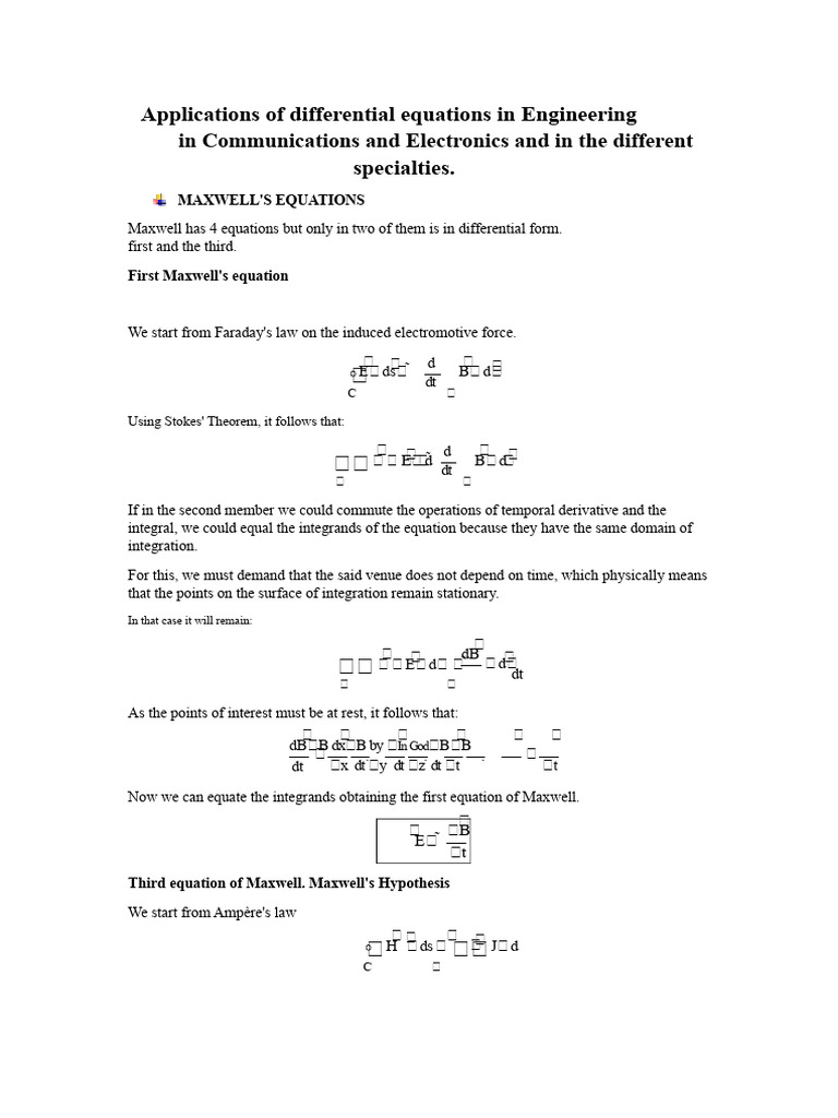 Differential Equations in Engineering Applications | PDF | Maxwell's ...