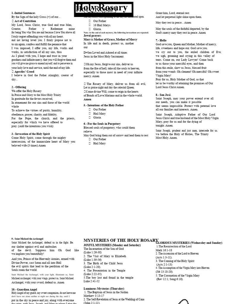 holy rosary | PDF | Rosary | Mary, Mother Of Jesus