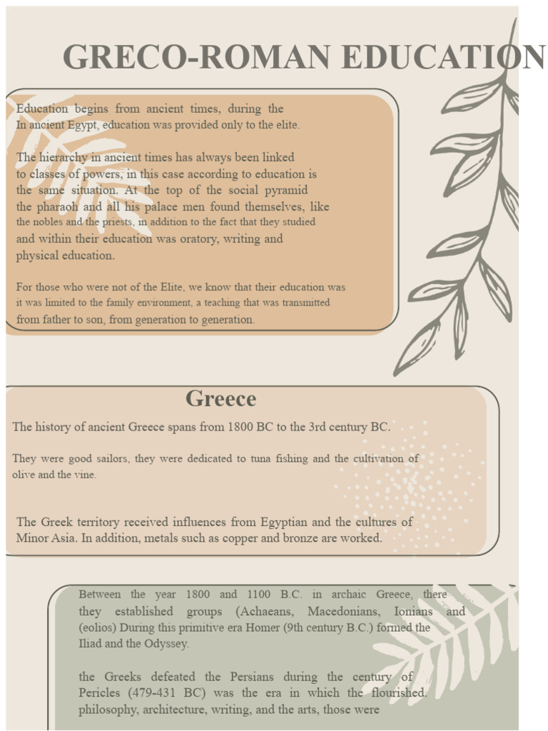 Greco-Roman Education Overview | PDF | Greeks | Ancient Greece