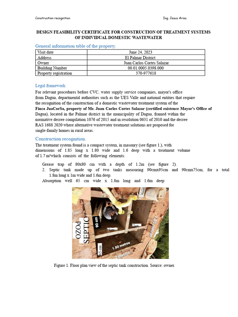 Wastewater Treatment System Certification | PDF | Septic Tank | Sewage ...
