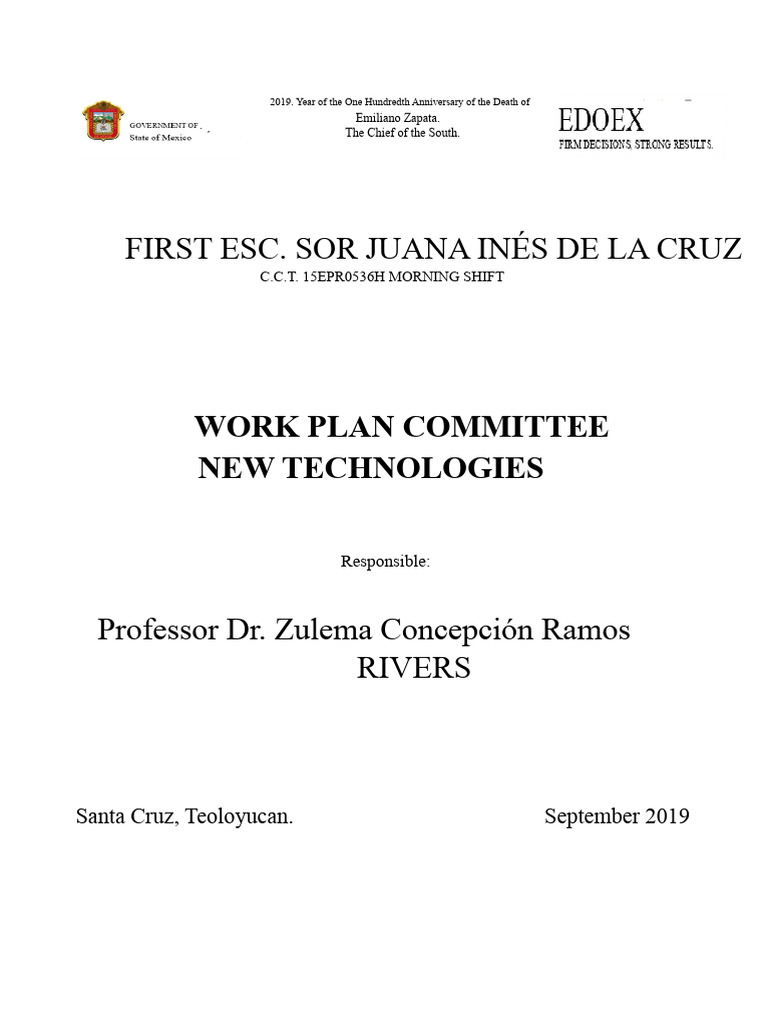 Work Plan For The New Technologies Committee | PDF | Educational ...