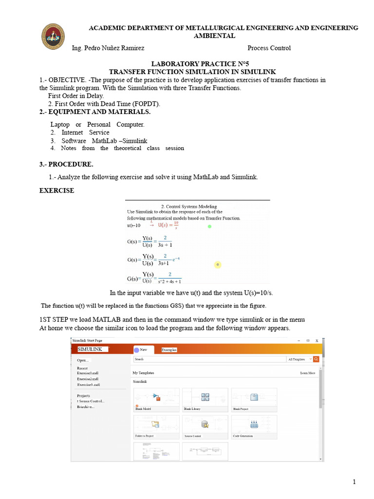 Simulink Transfer Function Practice | PDF | Matlab | Software Engineering