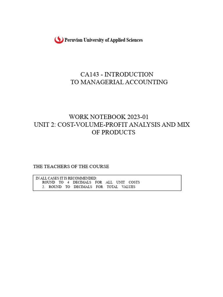 Managerial Accounting Cost Analysis Guide | PDF | Profit (Economics ...