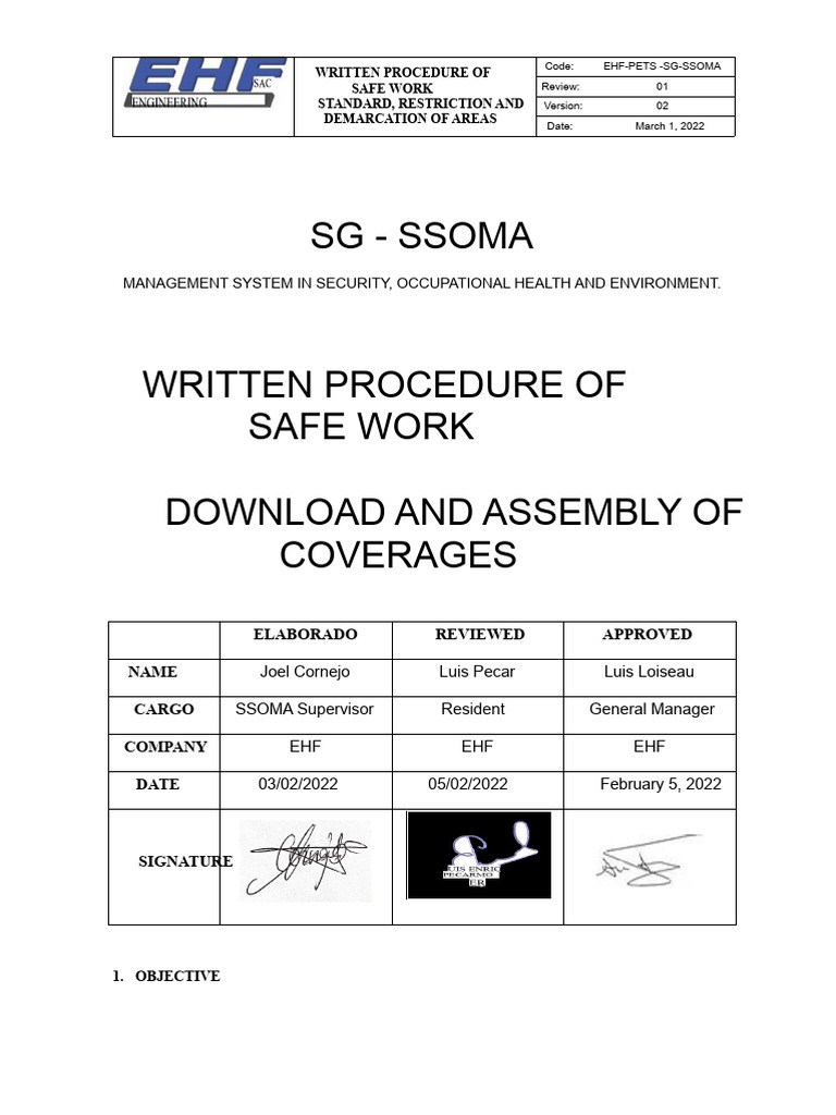 Safe Work Procedures and Area Demarcation | PDF | Safety | Occupational ...