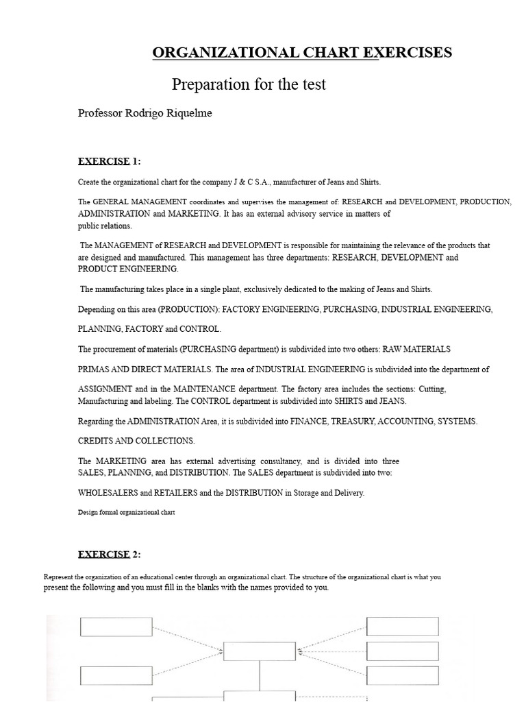 Organizational Chart Exercises Guide | PDF | Business
