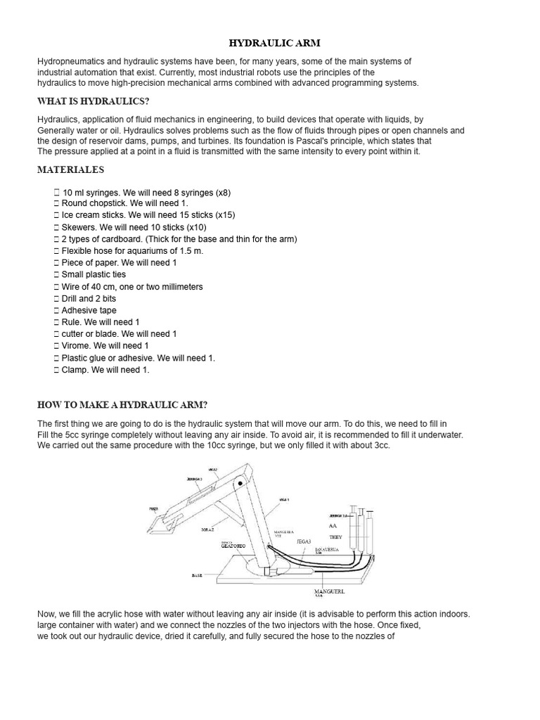 Hydraulic Arm | PDF | Hydraulics | Syringe