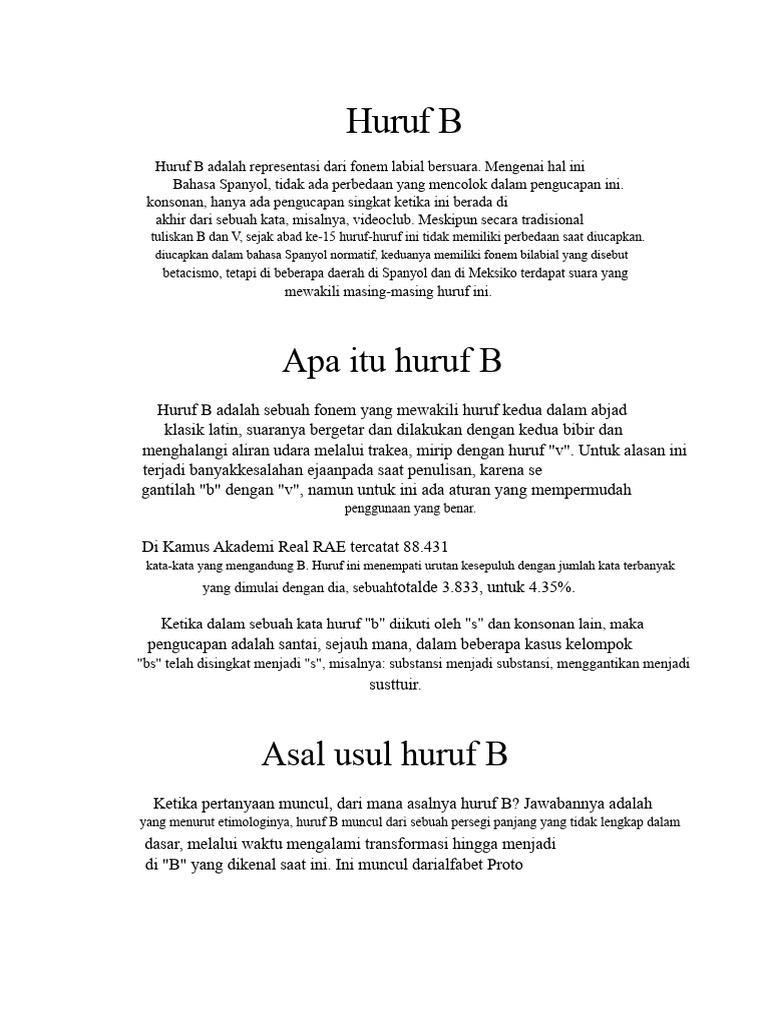 Huruf B | PDF