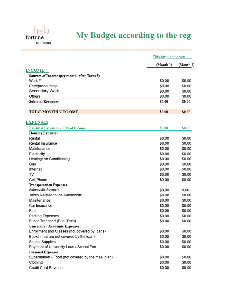 50-30-20 Budget Rule | PDF | Expense | Budget