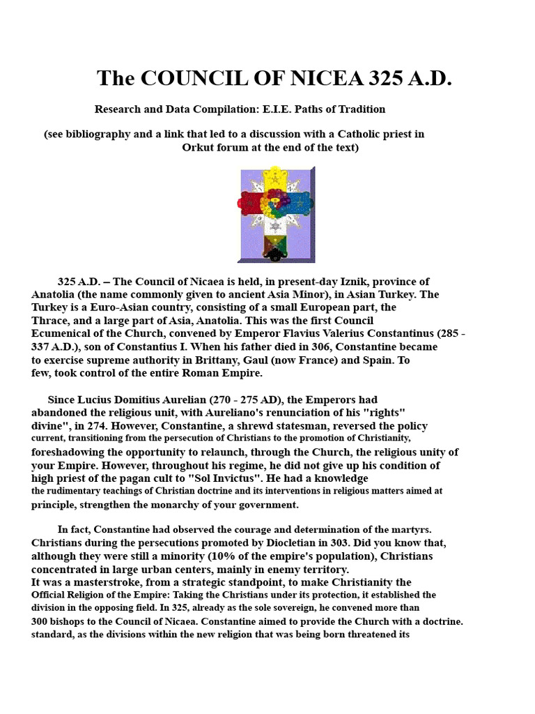 The Council of Nicaea | PDF | Arianism | Trinity