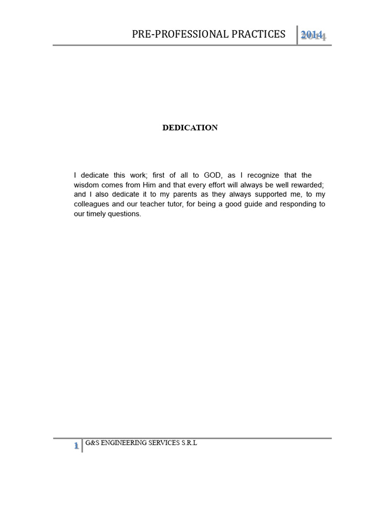 Pre-Professional Internship Report 2014 | PDF | Knowledge | Experience
