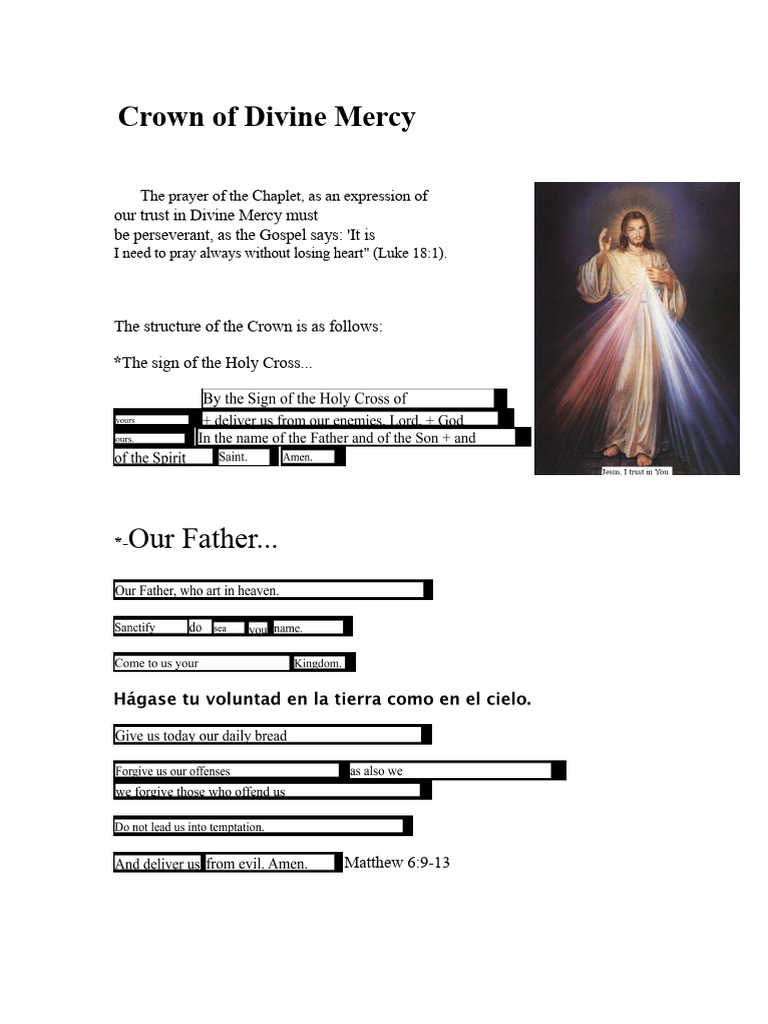 Chaplet of Divine Mercy | PDF | Mercy | Jesus