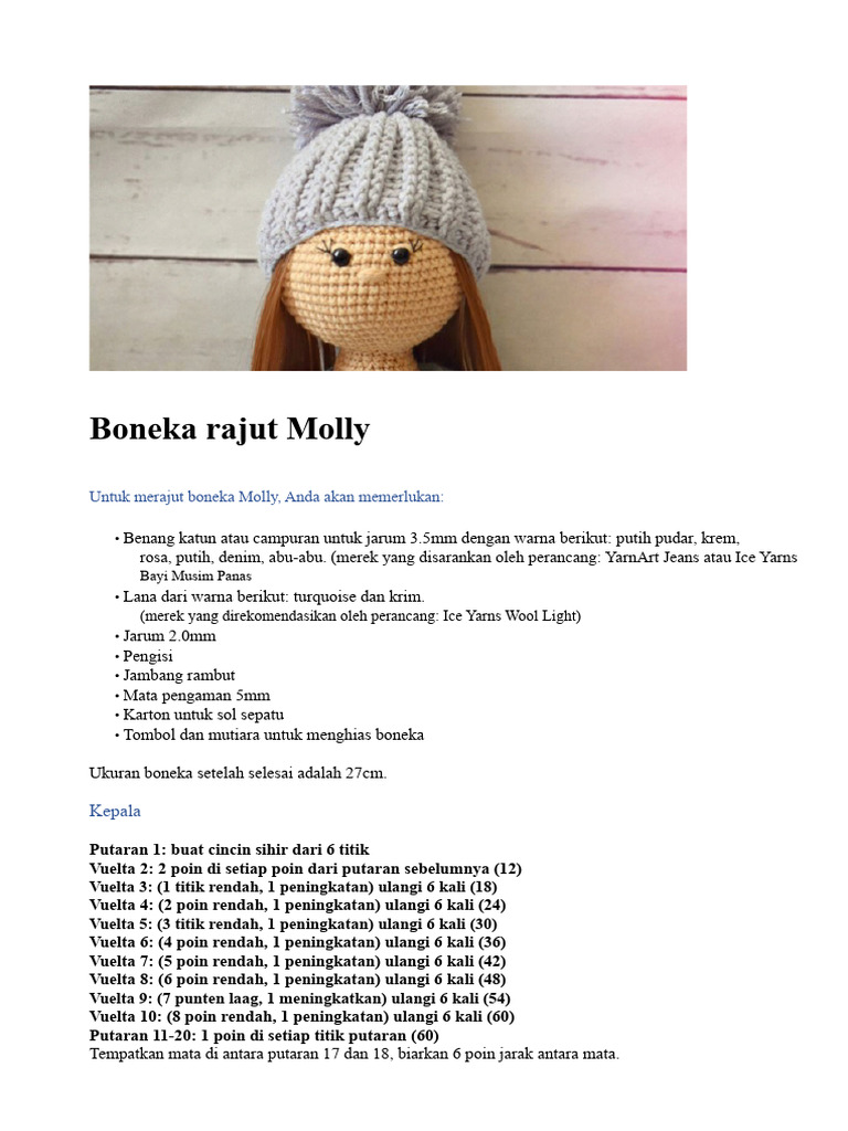 Boneka rajut Molly | PDF