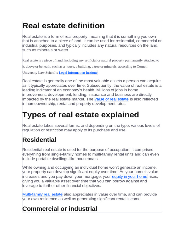 Real Estate 2 | PDF