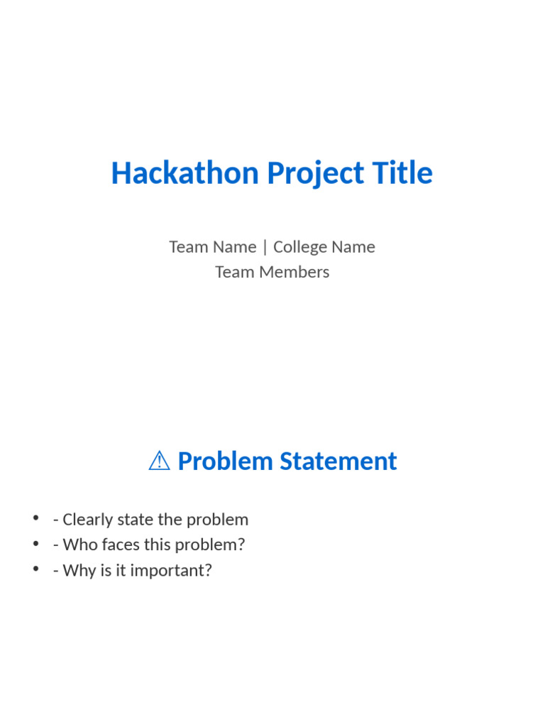 Hackathon PPT Colorful | PDF