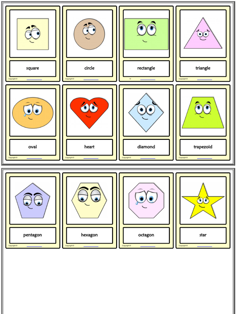 Shapes Vocabulary Esl Printable Learning Cards For Kids | PDF