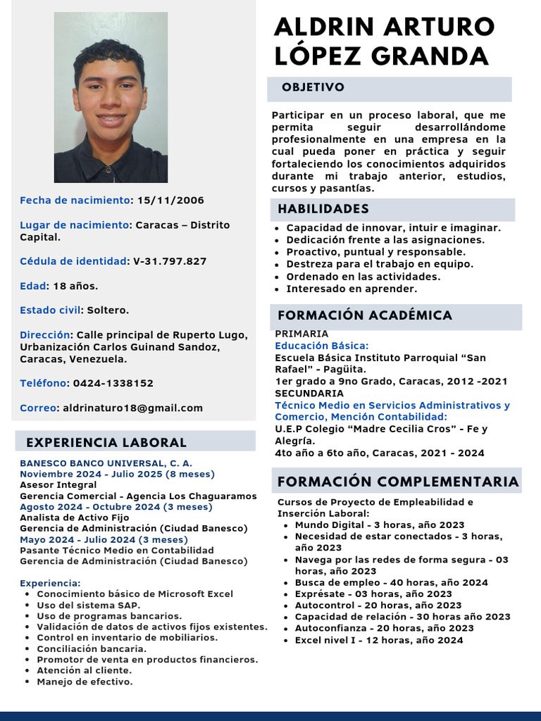 Cv Aldrin Lopez 2025 | PDF | Economias