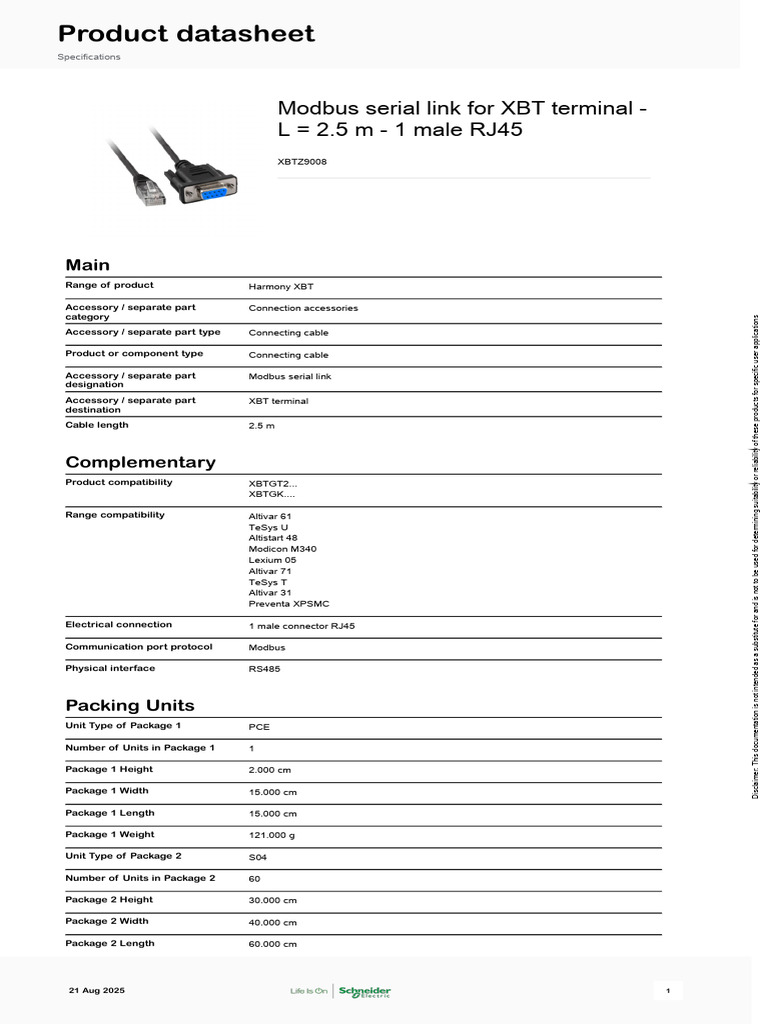 Schneider Electric Magelis-XBT-GT XBTZ9008 | PDF | Electrical Connector