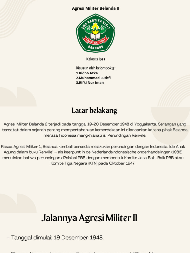 Sejarah Agresi Militer Belanda II | PDF