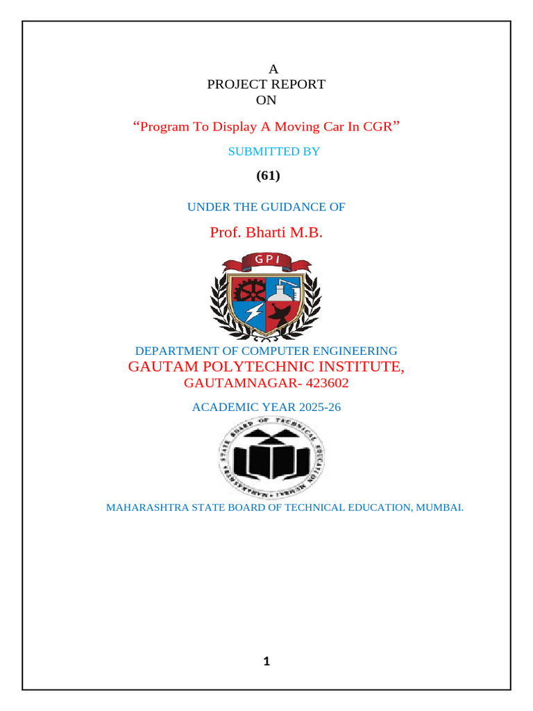 Dipslay A Moving Car in CGR Project | PDF | 3 D Computer Graphics ...