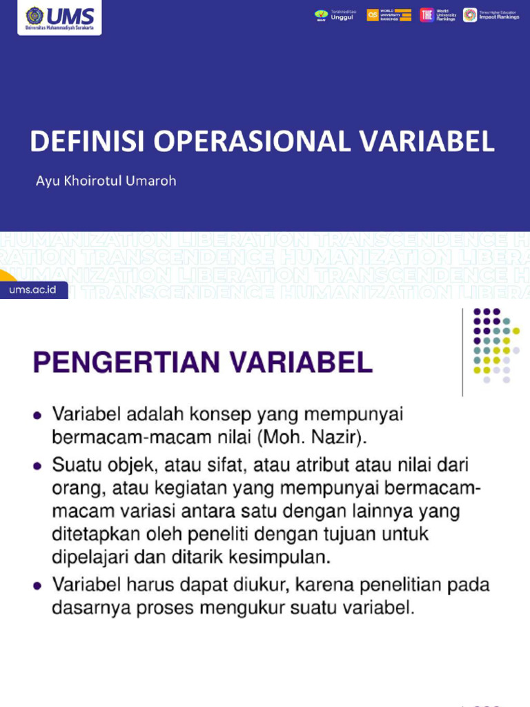 8 Definisi Operasional Variabel - 250516 - 221240 | PDF