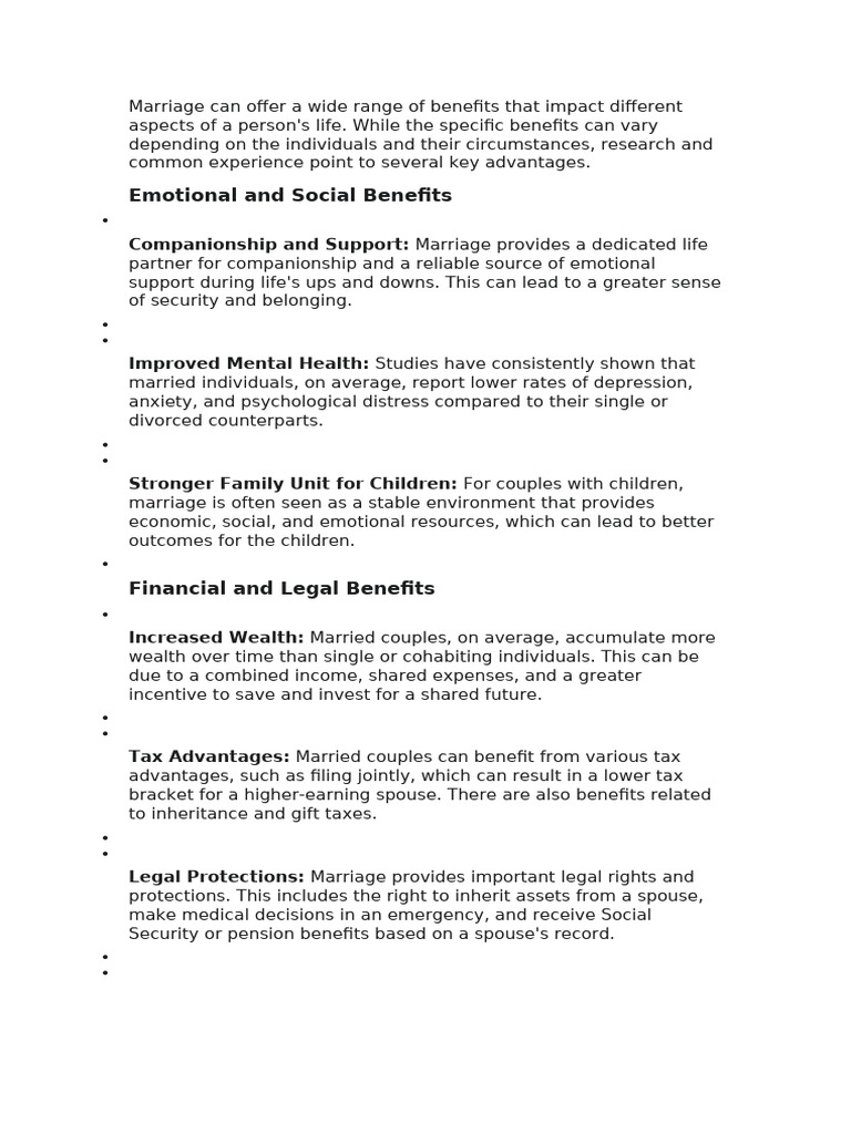 Marriage Can Offer A Wide Range of Benefits That I | PDF | Marriage | Taxes