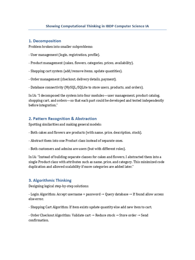 Computational Thinking in IBDP CS IA | PDF | Databases | Point Of Sale