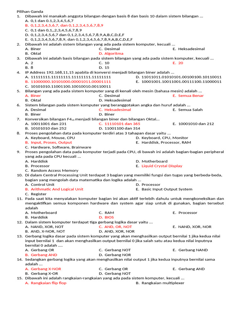 Soal USBN Sistem Komputer 2020 Fix | PDF