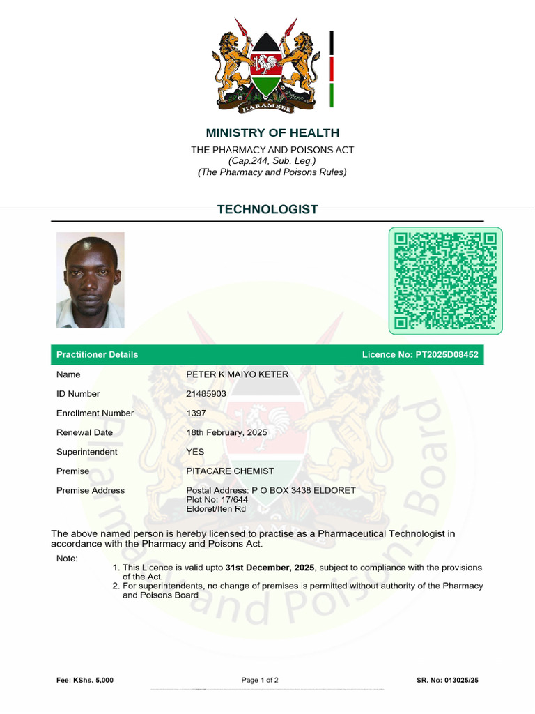 Pharmacy and Poisons Act Forms | PDF