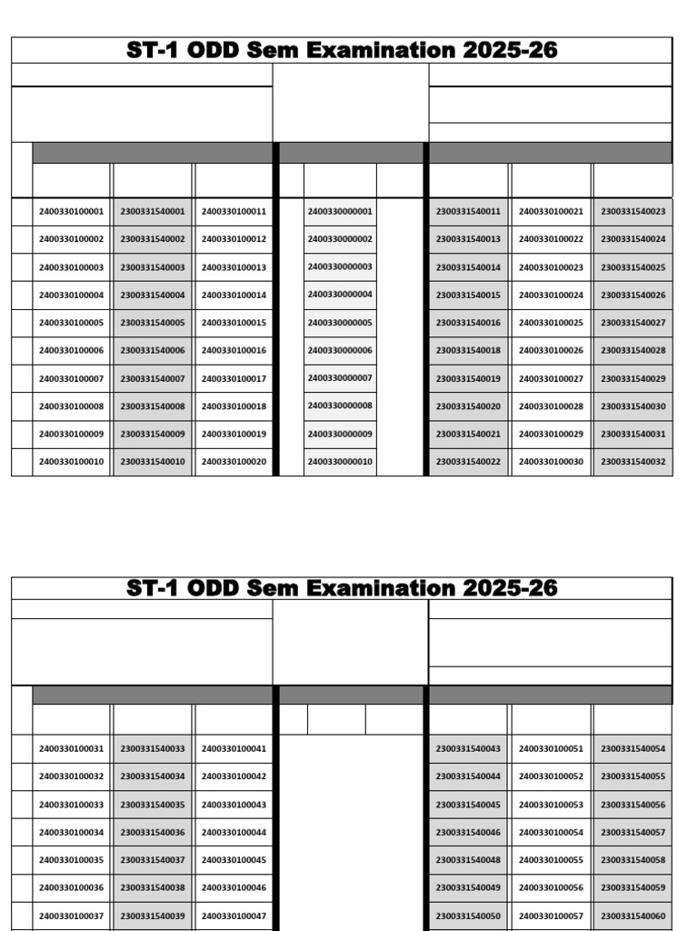 RKGIT II & III Year Exam Schedule 2025-26 | PDF
