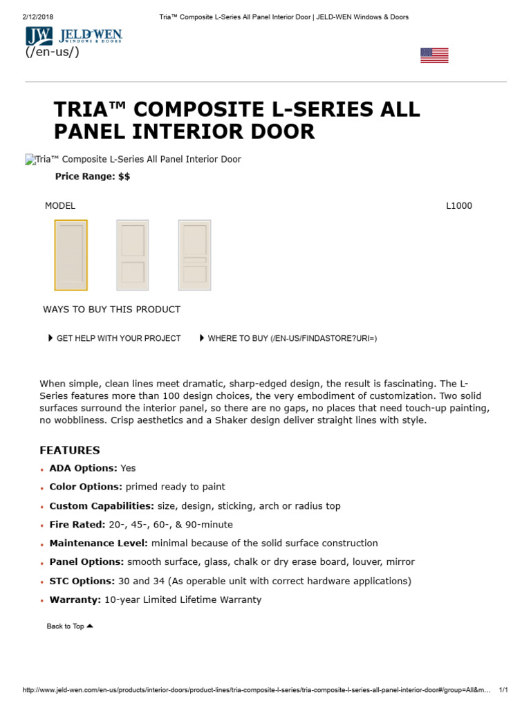 Tria™ L-Series Interior Door Overview | PDF