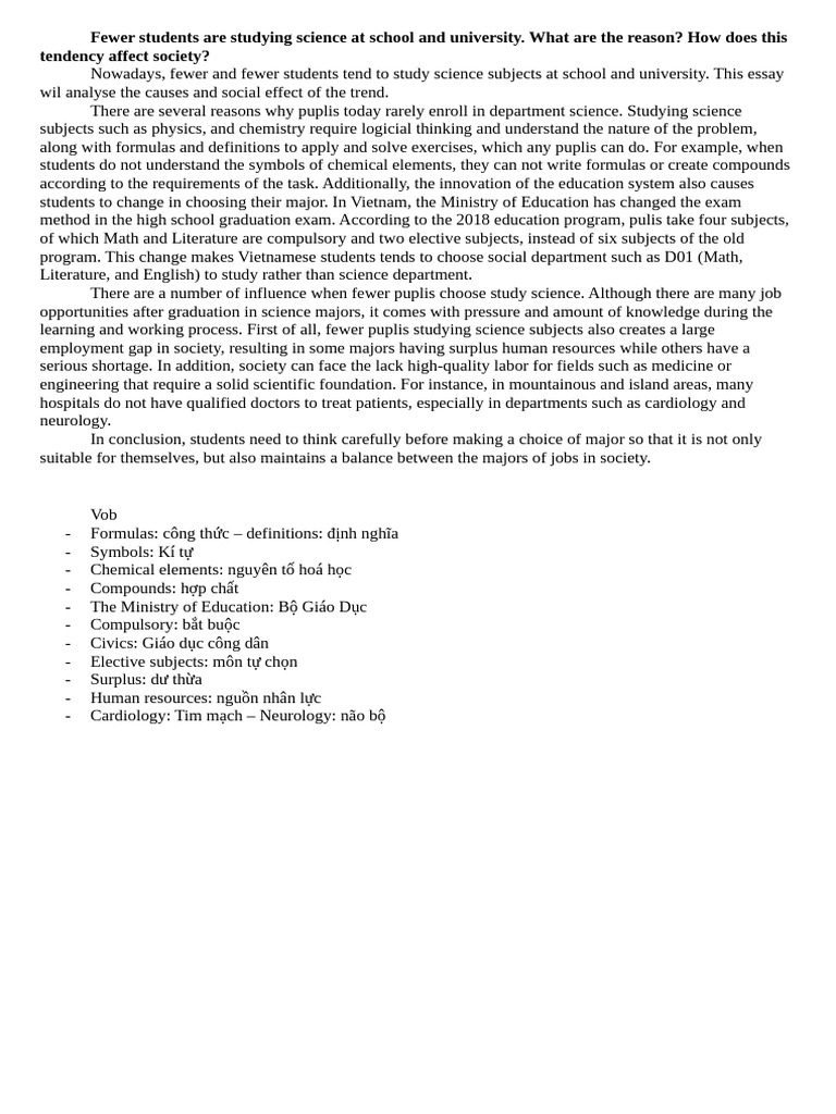 Task 2, Study Science, Reason, Affect | PDF | Science