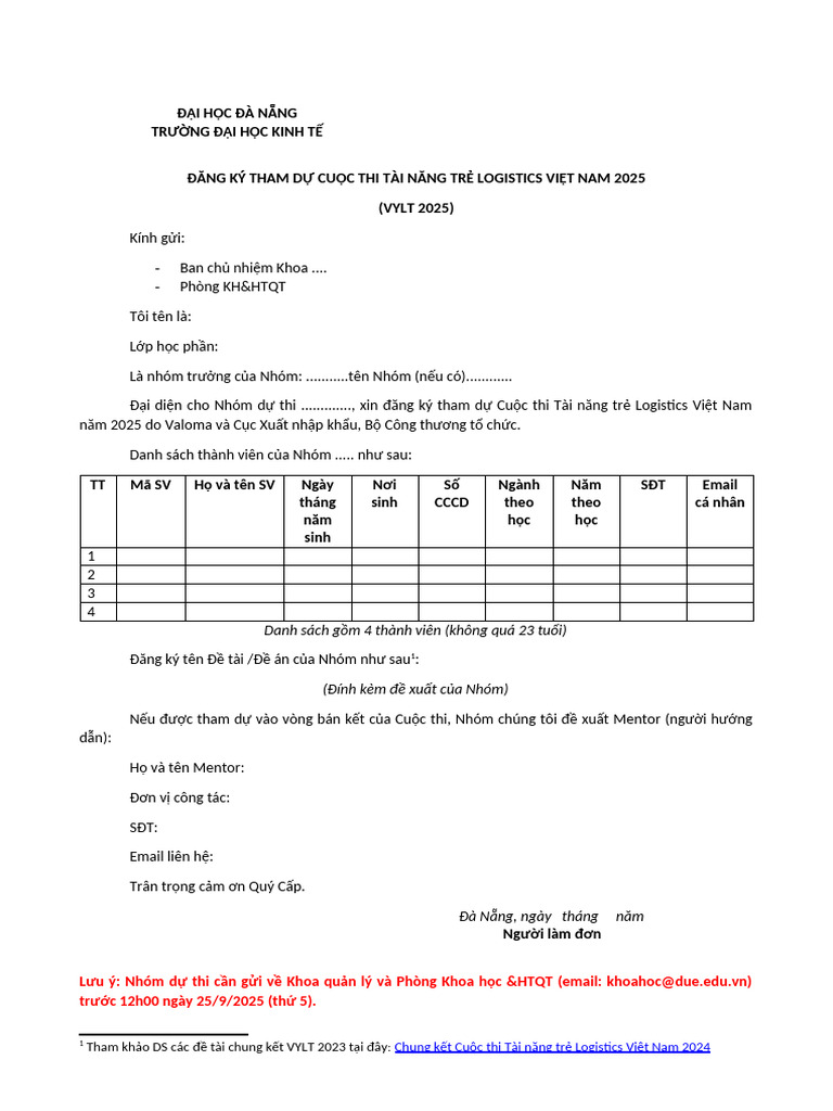 Mau Dang Ky Vylt 2025 | PDF